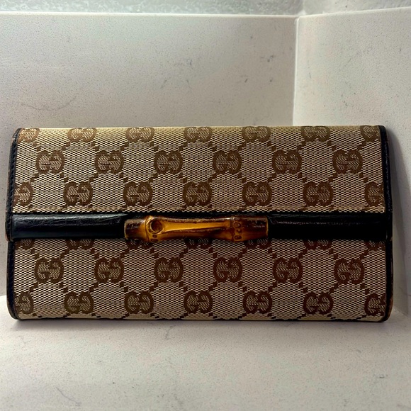 Gucci | Bags | Gucci Wallet Euc Gucci Monogram Vintage Dark Brown ...